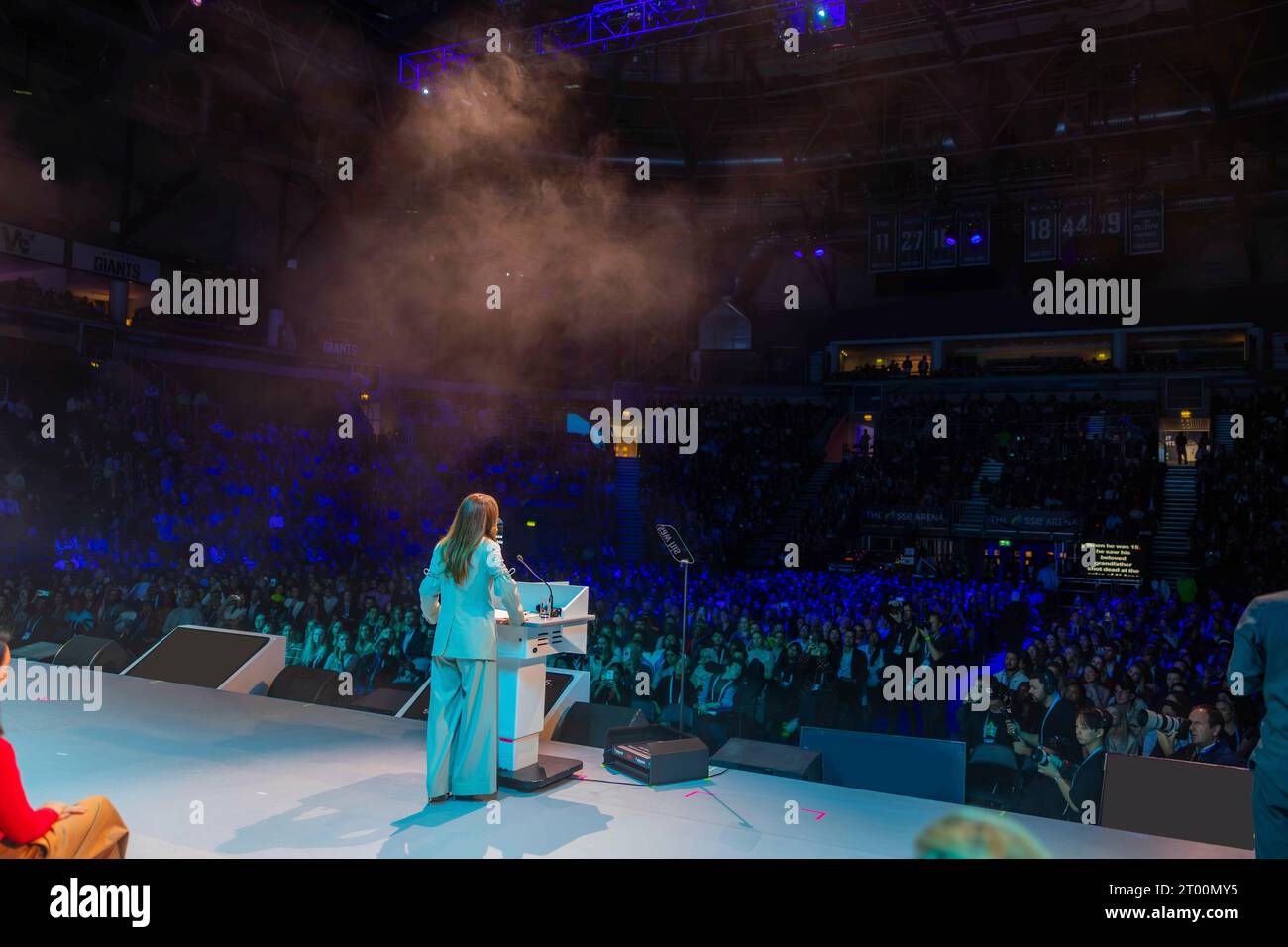 Queen Rania of Jordan in Belfast, on October 02, 2023, she calls on ...