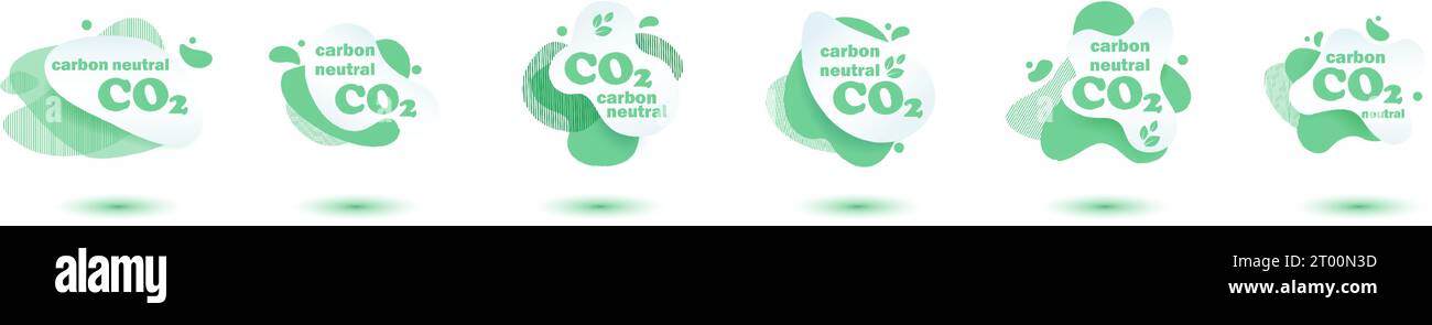 Neutral carbon CO2 stamp. Stiker neutral carbon dioxyde footprint Stock ...
