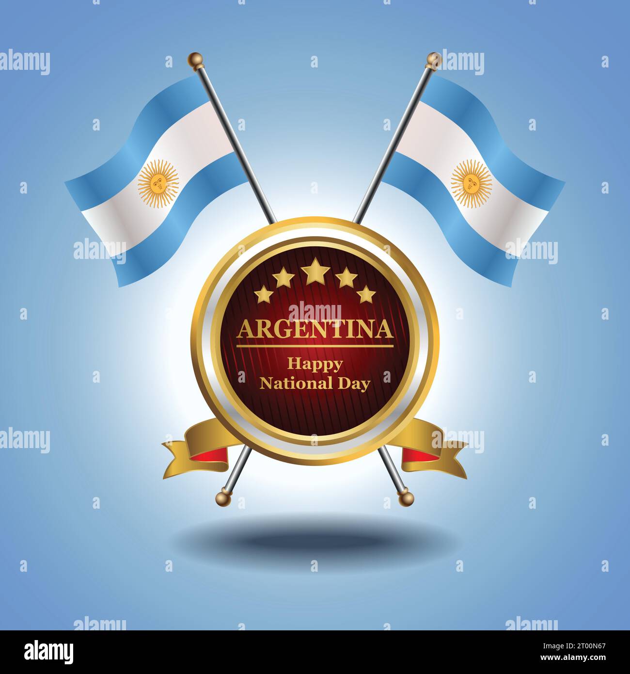 Small National flag of Argentina on Circle With garadasi blue ...