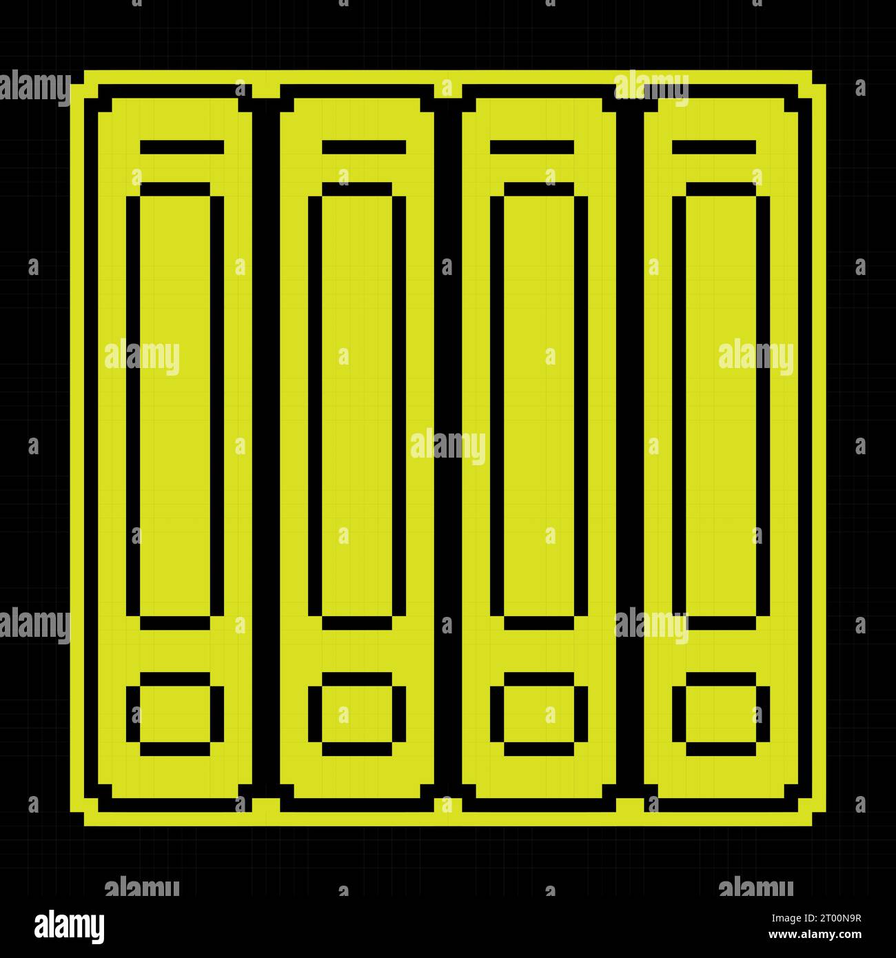 Archive with documents Pixel silhouette icon. Storage of accounting ...