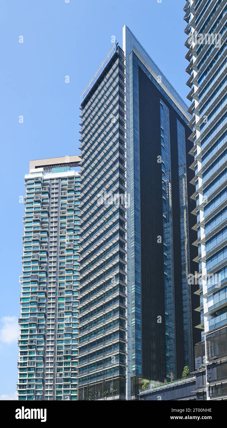 Modern office skyscrapers ,high rise buildings with glass facades ...