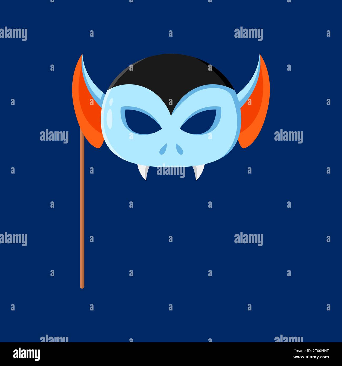 Cartoon Halloween vampire photo booth mask with props. Isolated vector ...