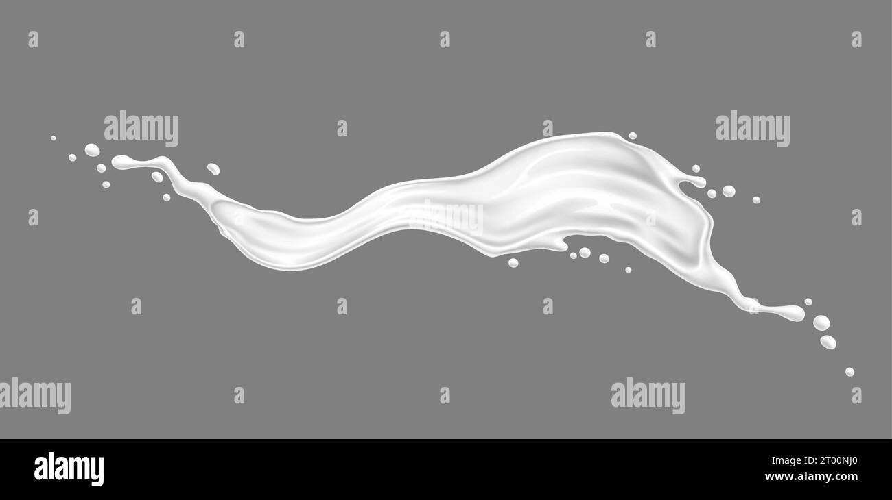 White milk cream or yogurt wave flow splash. Isolated realistic 3d ...