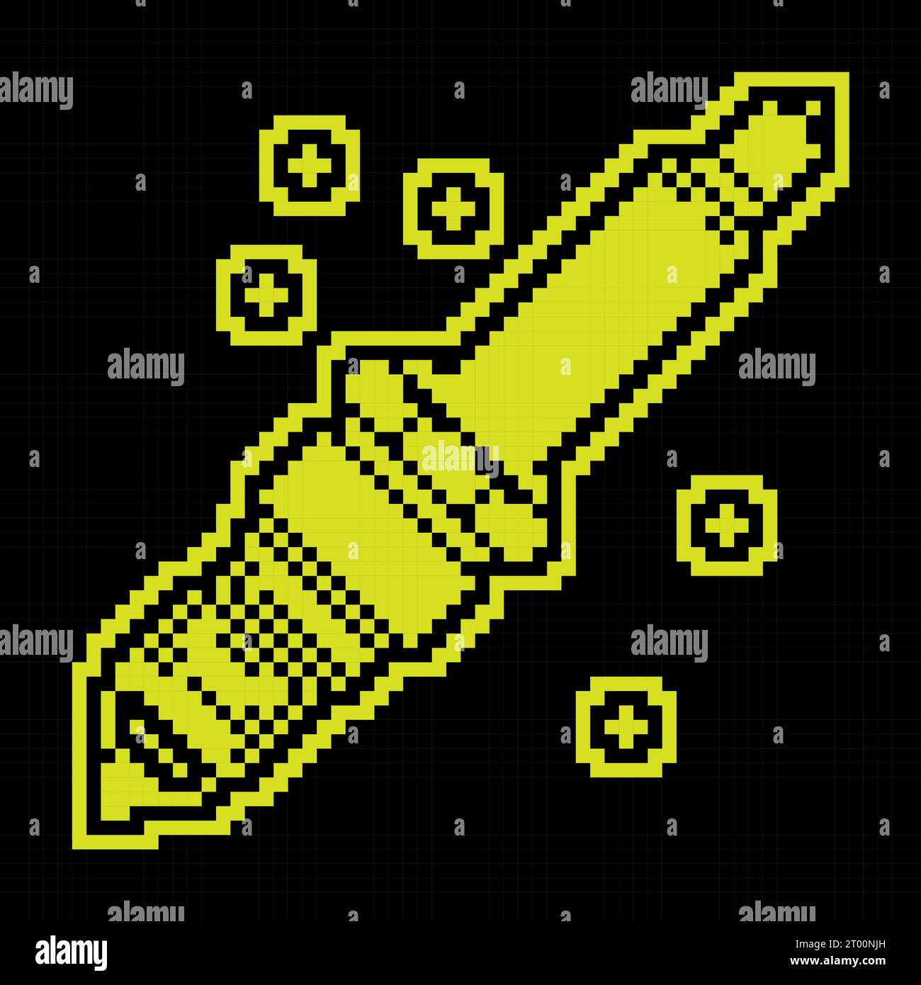 Automotive spark plug. Pixel silhouette icon in flat and style ...