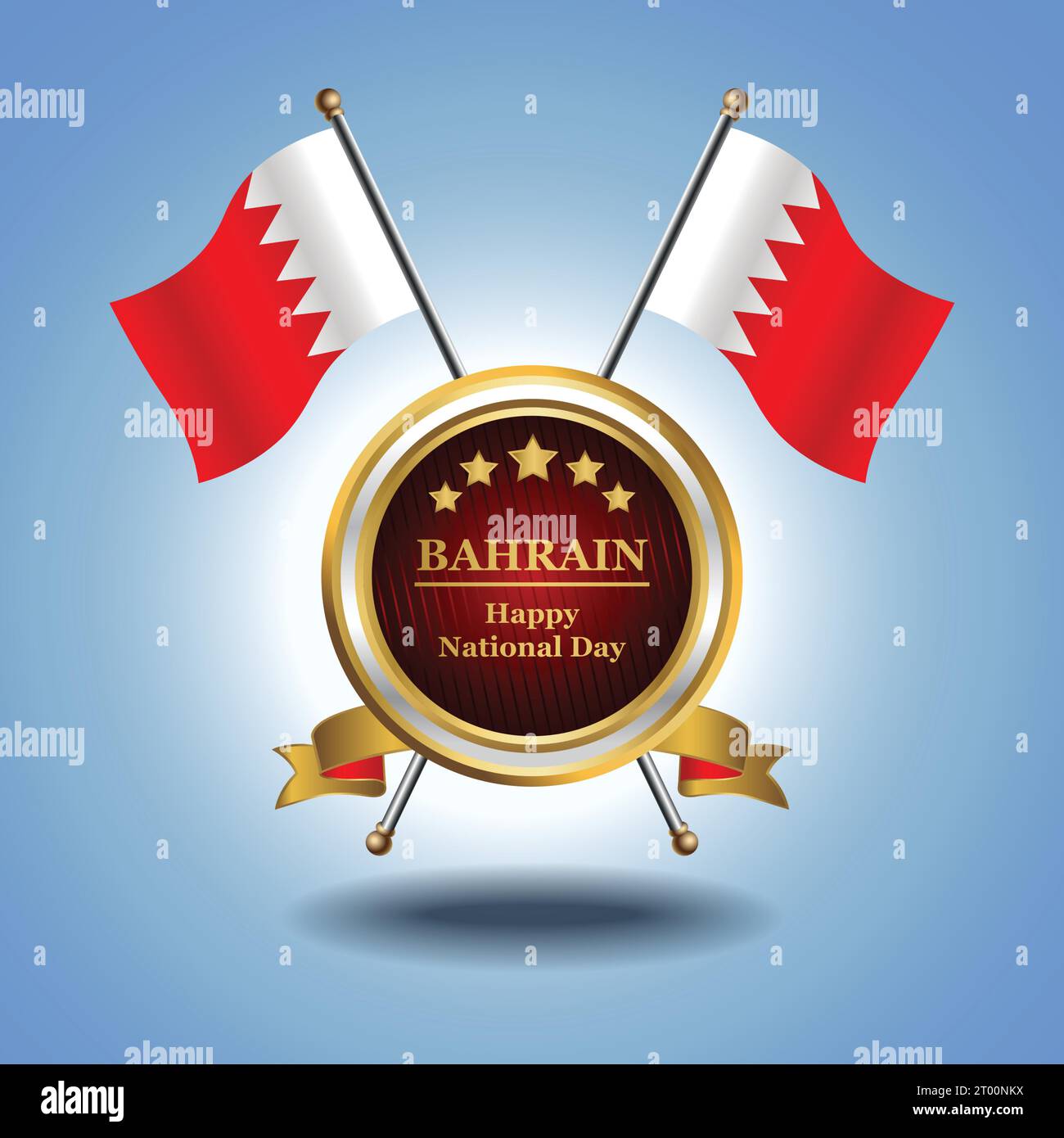 Small National flag of Bahrain on Circle With garadasi blue background ...