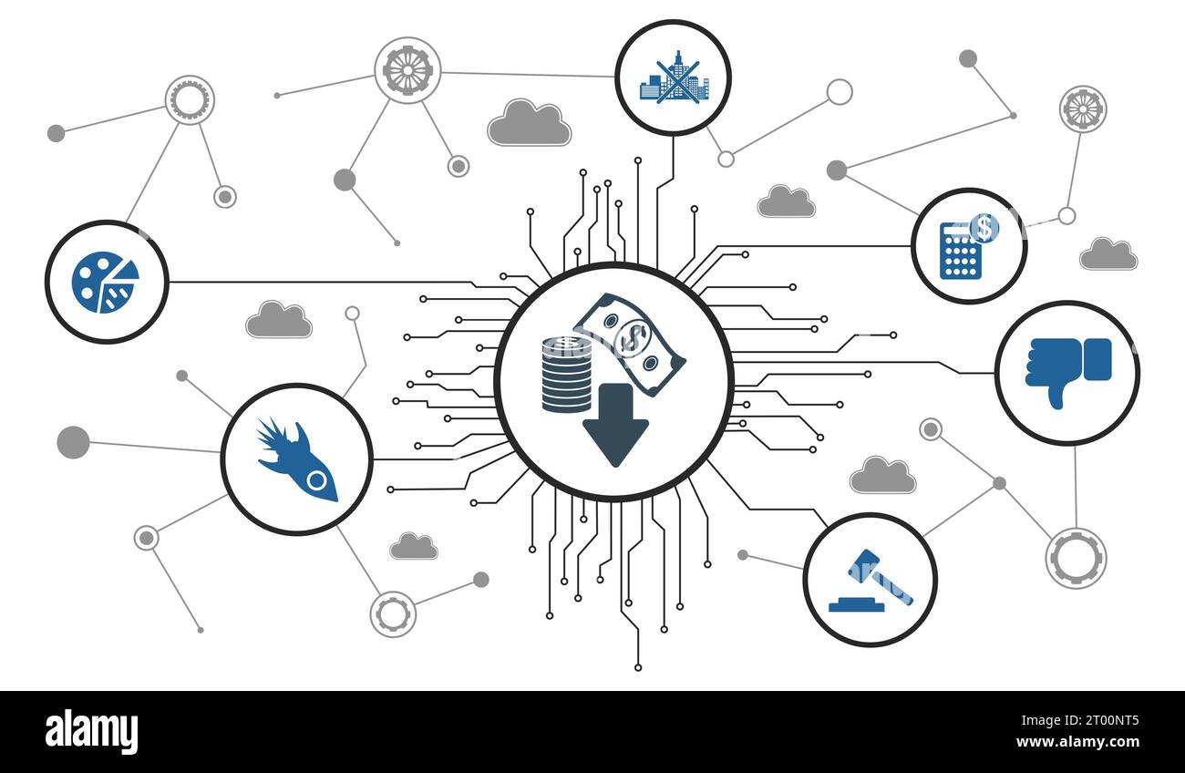 Problem bankrupt money icon Cut Out Stock Images & Pictures - Alamy