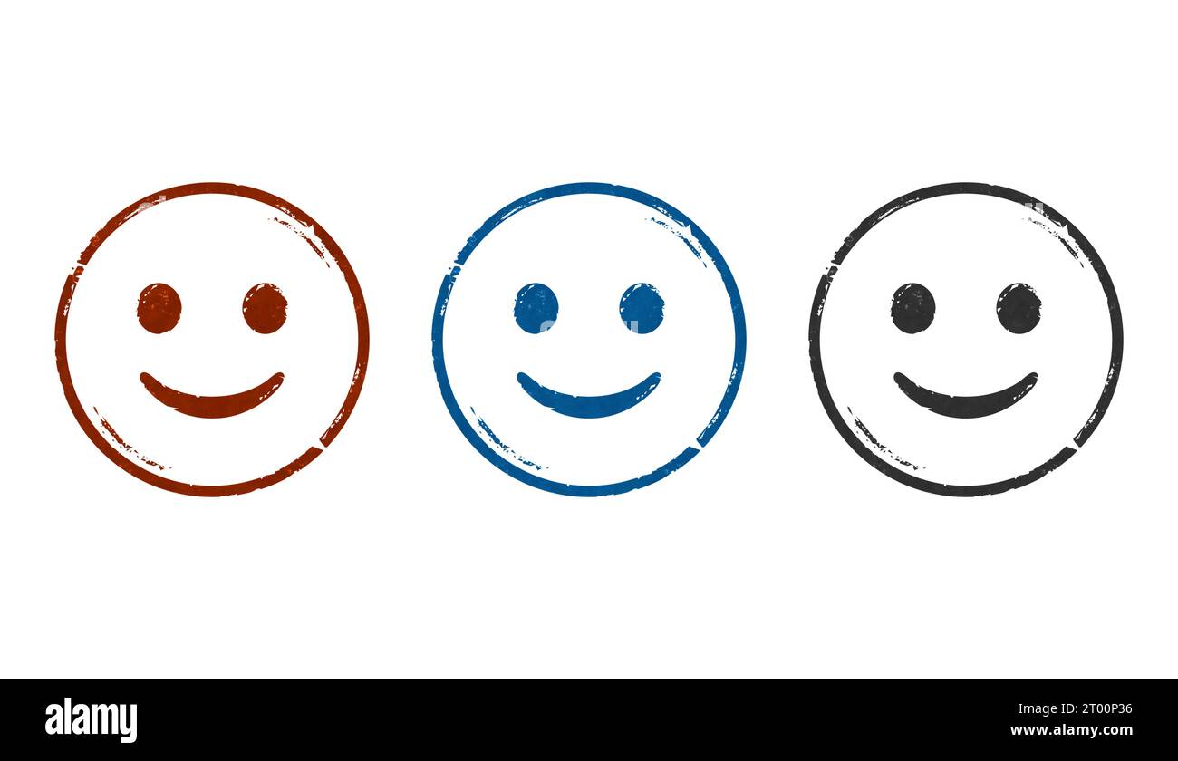 Smiley emoticon icon symbol stamp icons in few color versions. Smile ...