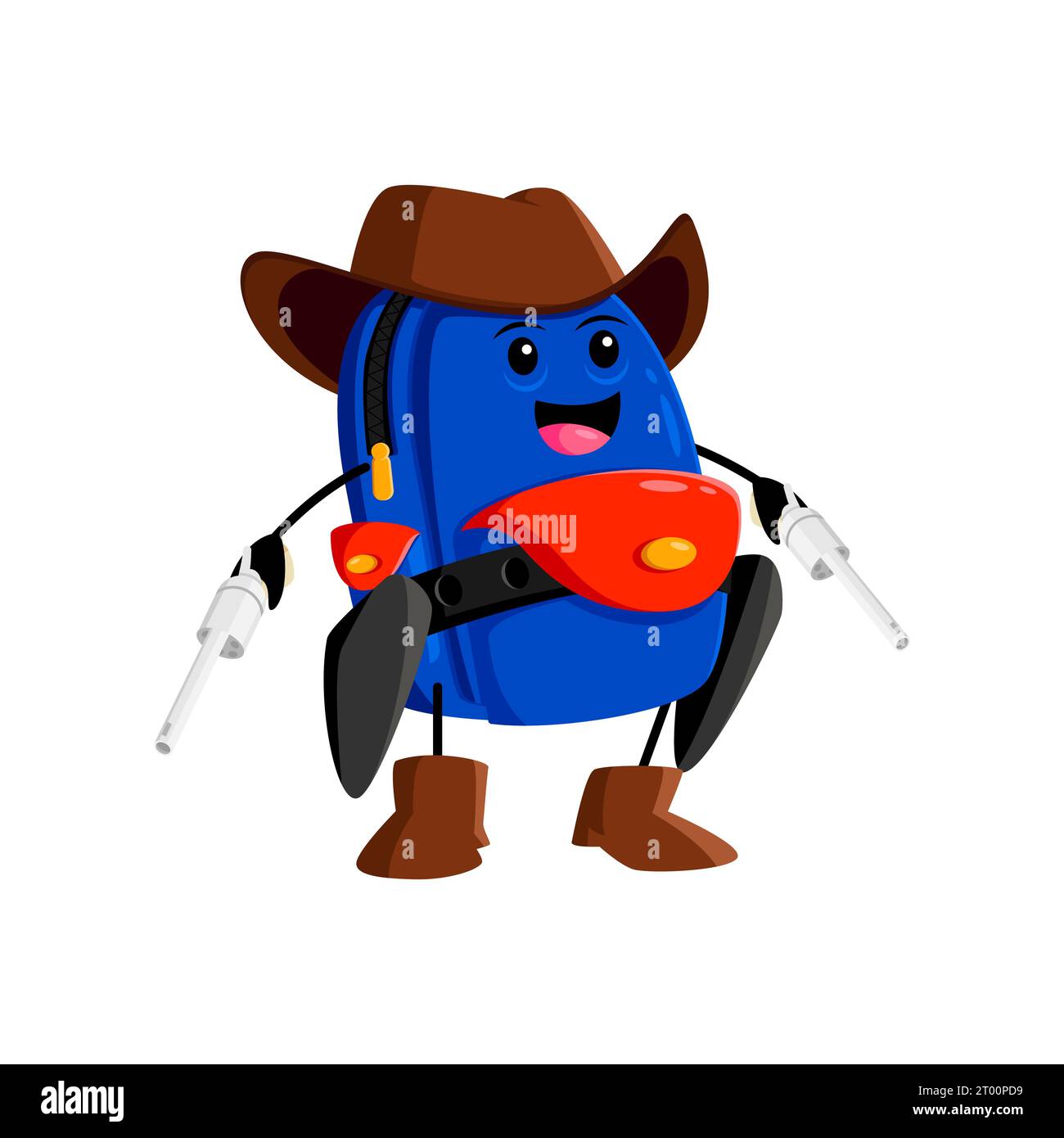 Cartoon school bag cowboy, ranger, sheriff and robber character ...
