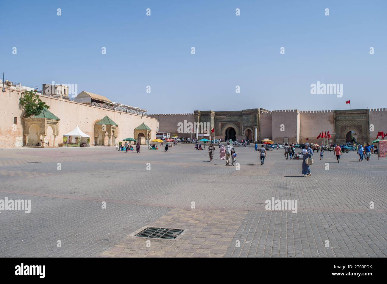 The Place el Hedim, the main square in the old city of Meknes, Morocco ...