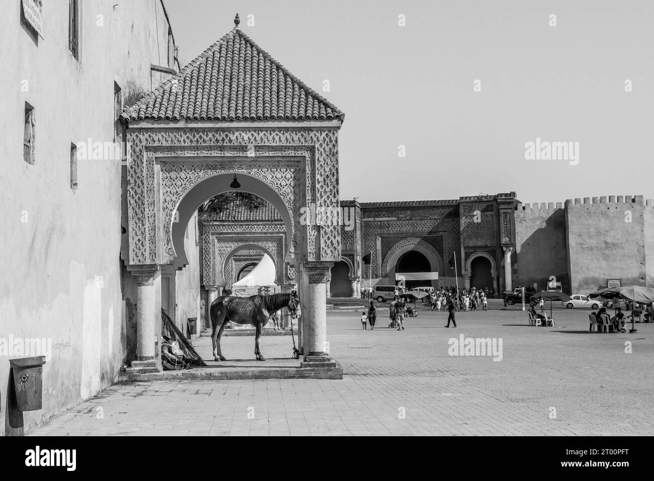 The Place el Hedim, the main square in the old city of Meknes, Morocco ...