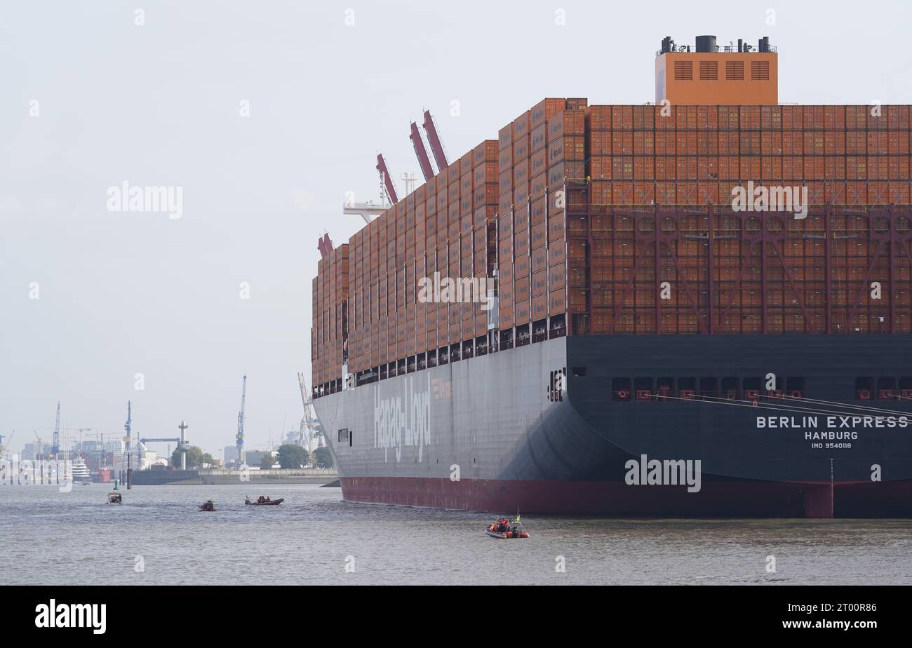 Hamburg, Germany. 02nd Oct, 2023. The Hapag-Lloyd containership "Berlin ...