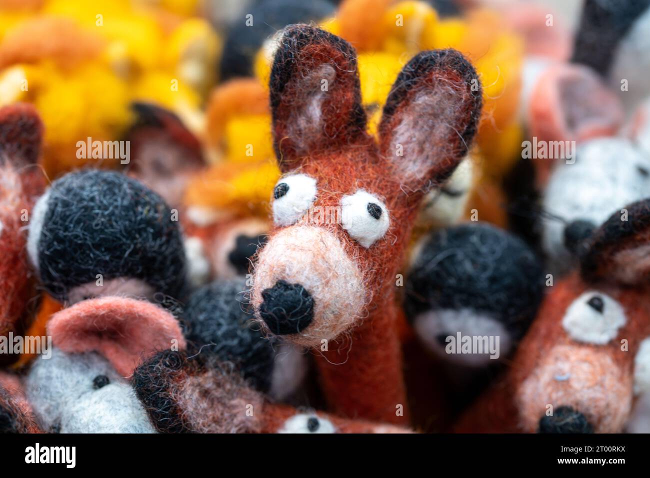 Cute little animals handmade from felt fabric with big ears, googly ...