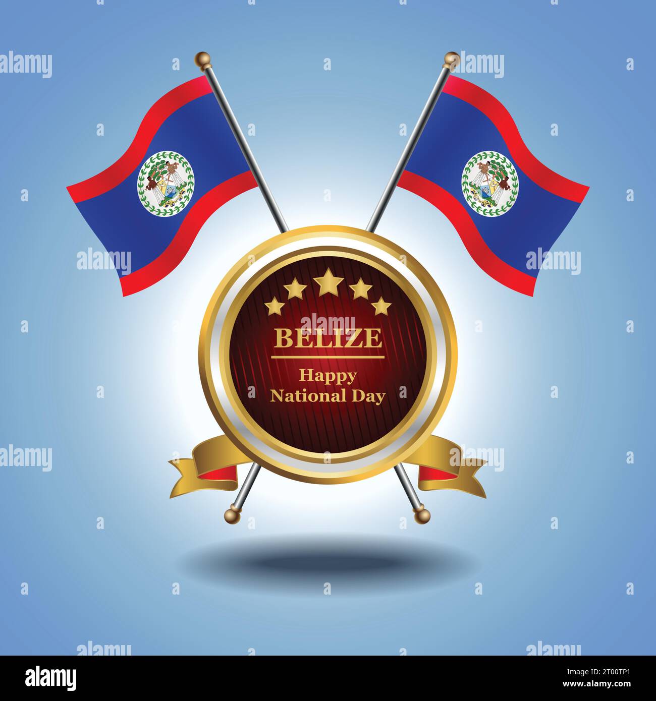 Small National flag of Belize on Circle With garadasi blue background ...