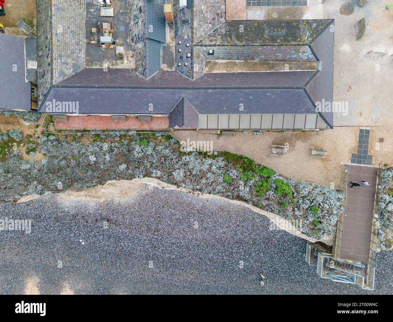 Aerial shot of the National Trust Cafe that will be demolished later ...