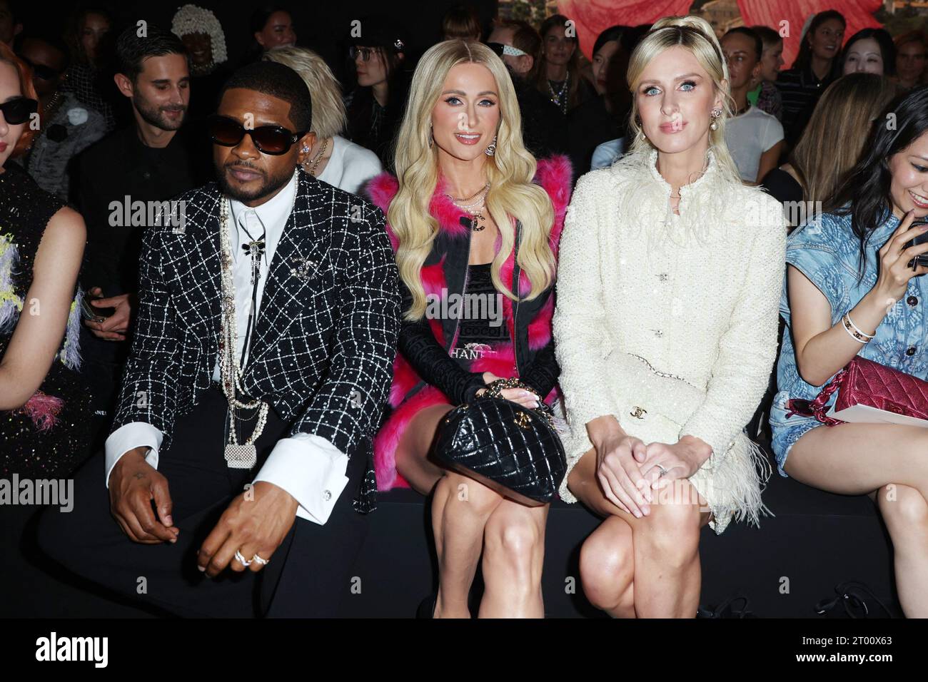 Paris, France. 03rd Oct, 2023. Usher, Paris Hilton and Nicky Hilton ...