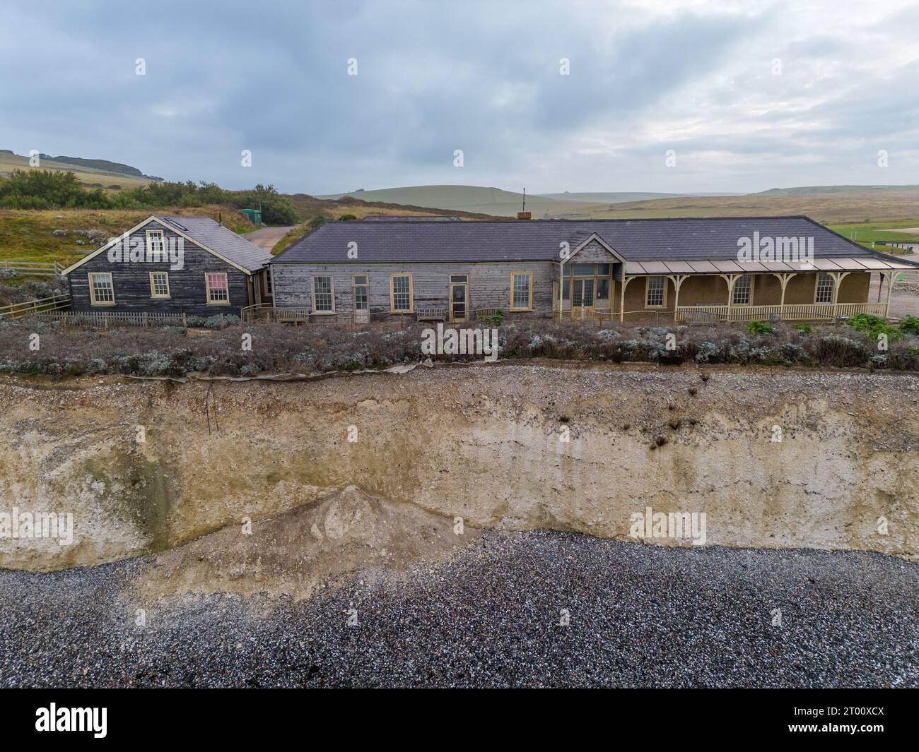 Aerial shot of the National Trust Cafe that will be demolished later ...