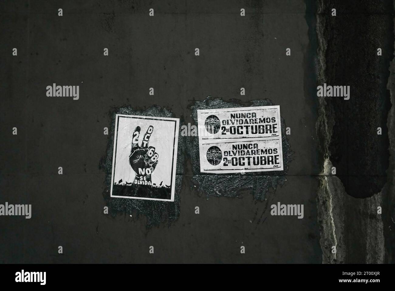 Mexico, Mexico. 02nd Oct, 2023. Signs placed on the walls are seen ...