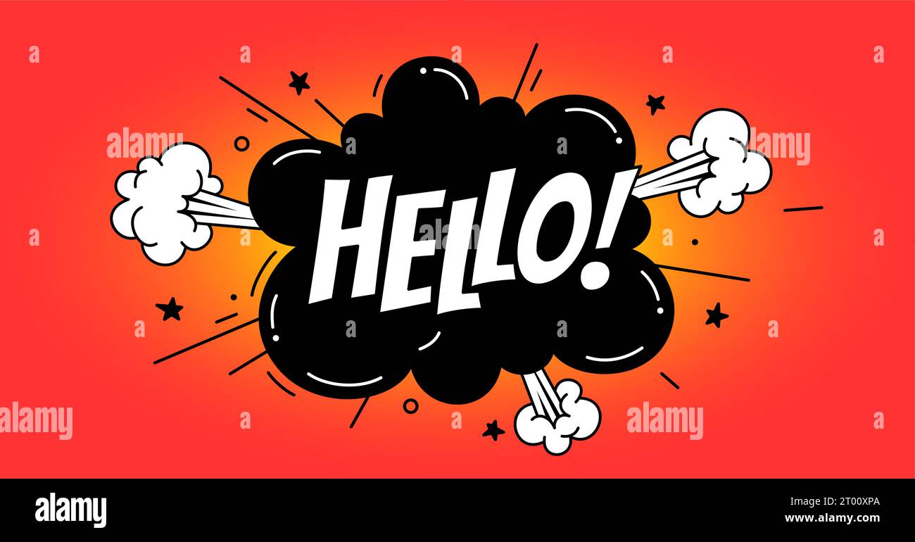 Bang Boom Speech Bubble with text Hello. Banner, speech bubble, poster ...
