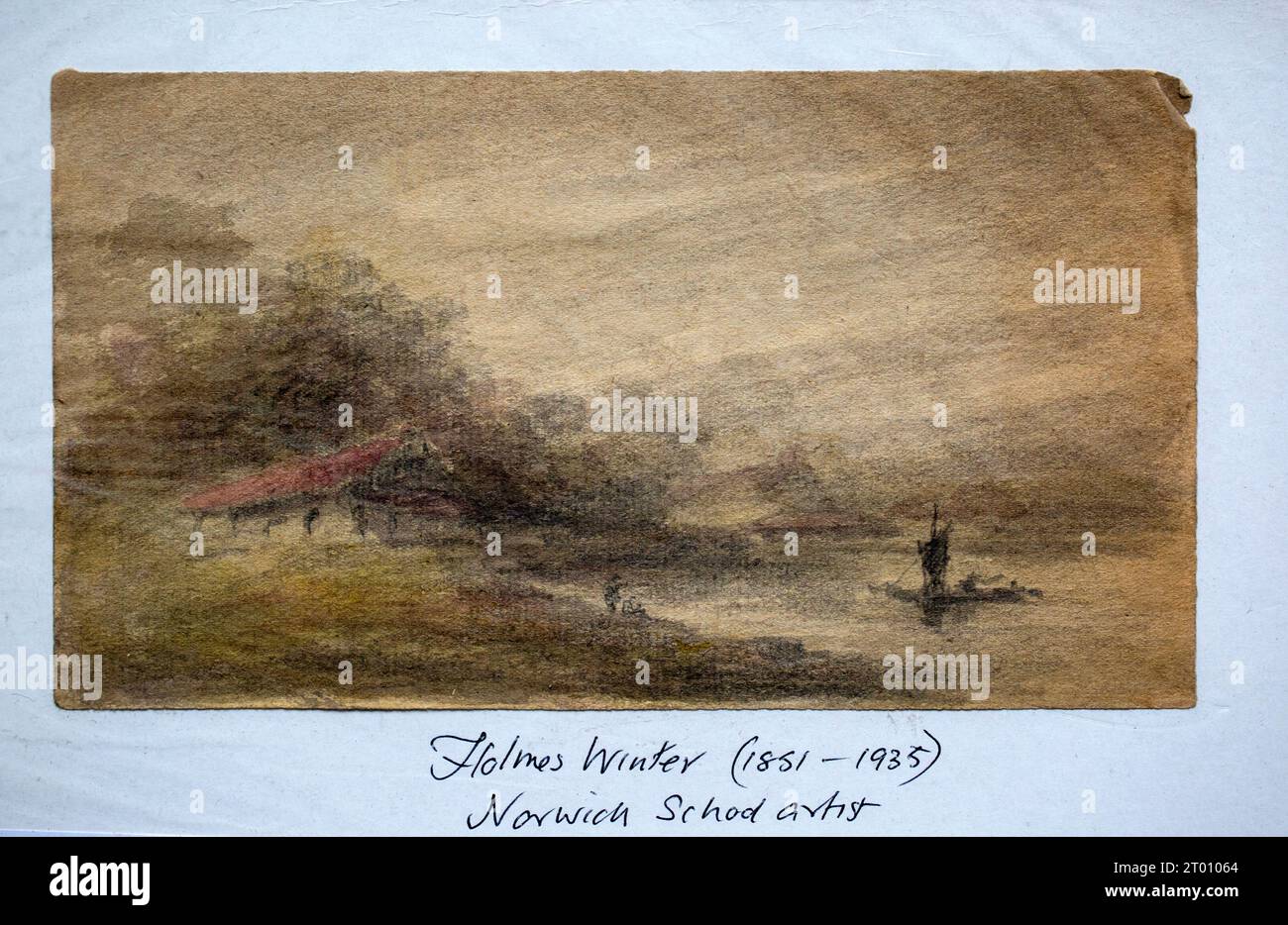 Original watercolour painting artwork of Bere cottage and boats by ...