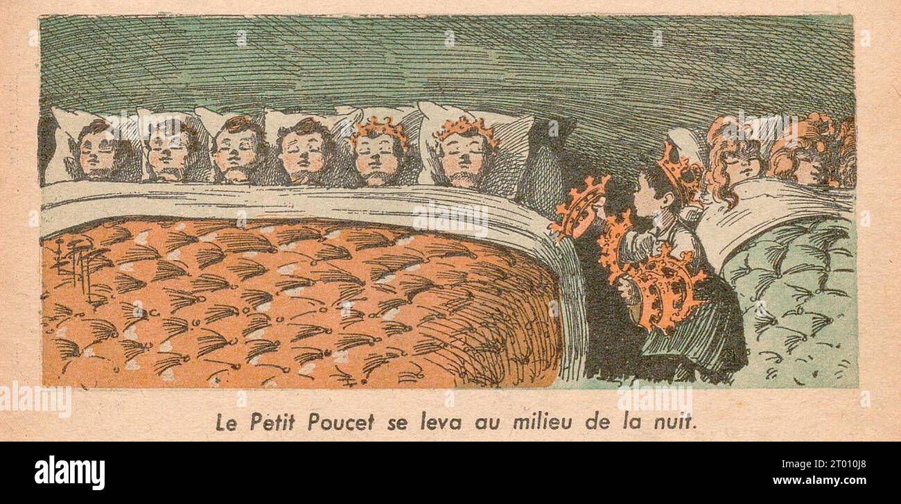 Little Thumb 'Little Thumb [...] got up about midnight' Illustration ...