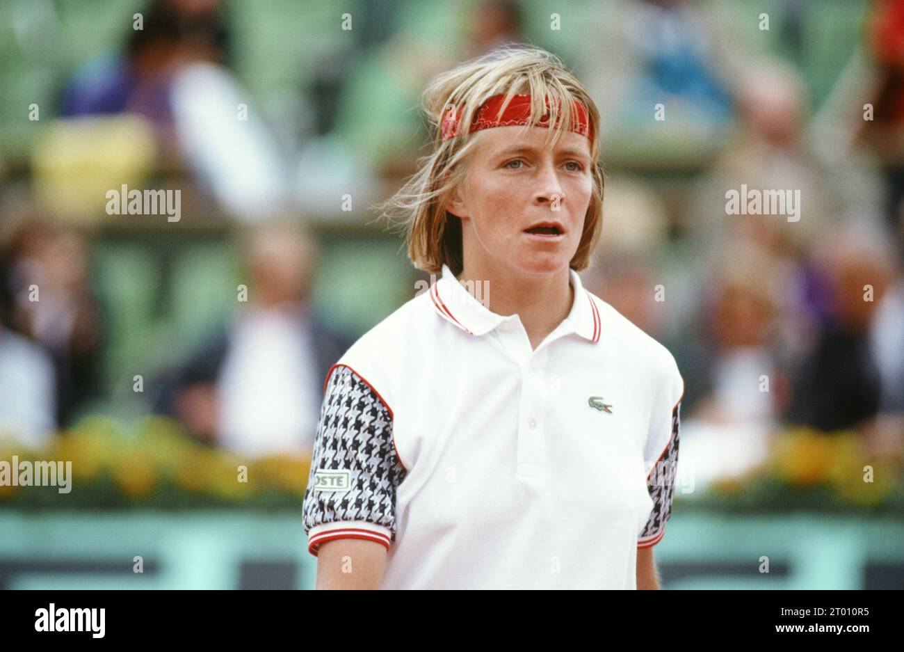 French tennis player Isabelle Demongeot during a match at the French ...