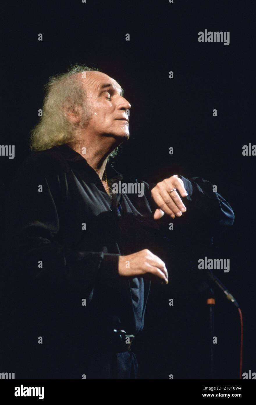 French singer Léo Ferré performing at the Olympia in Paris. October 5 ...