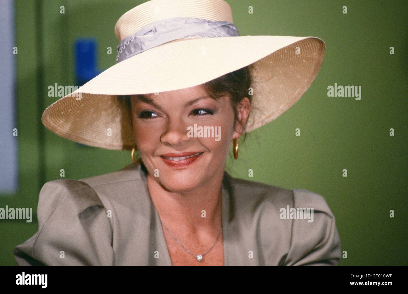 French actress Catherine Allégret on the set of the series "Les amies ...