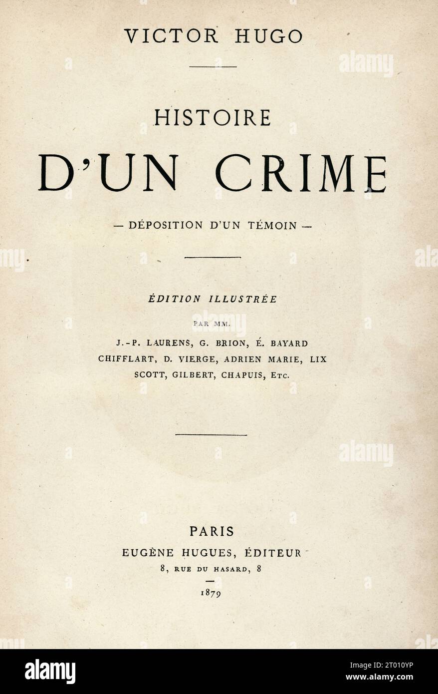 Title page. Illustration from 'Histoire d'un crime' ('The History of a ...