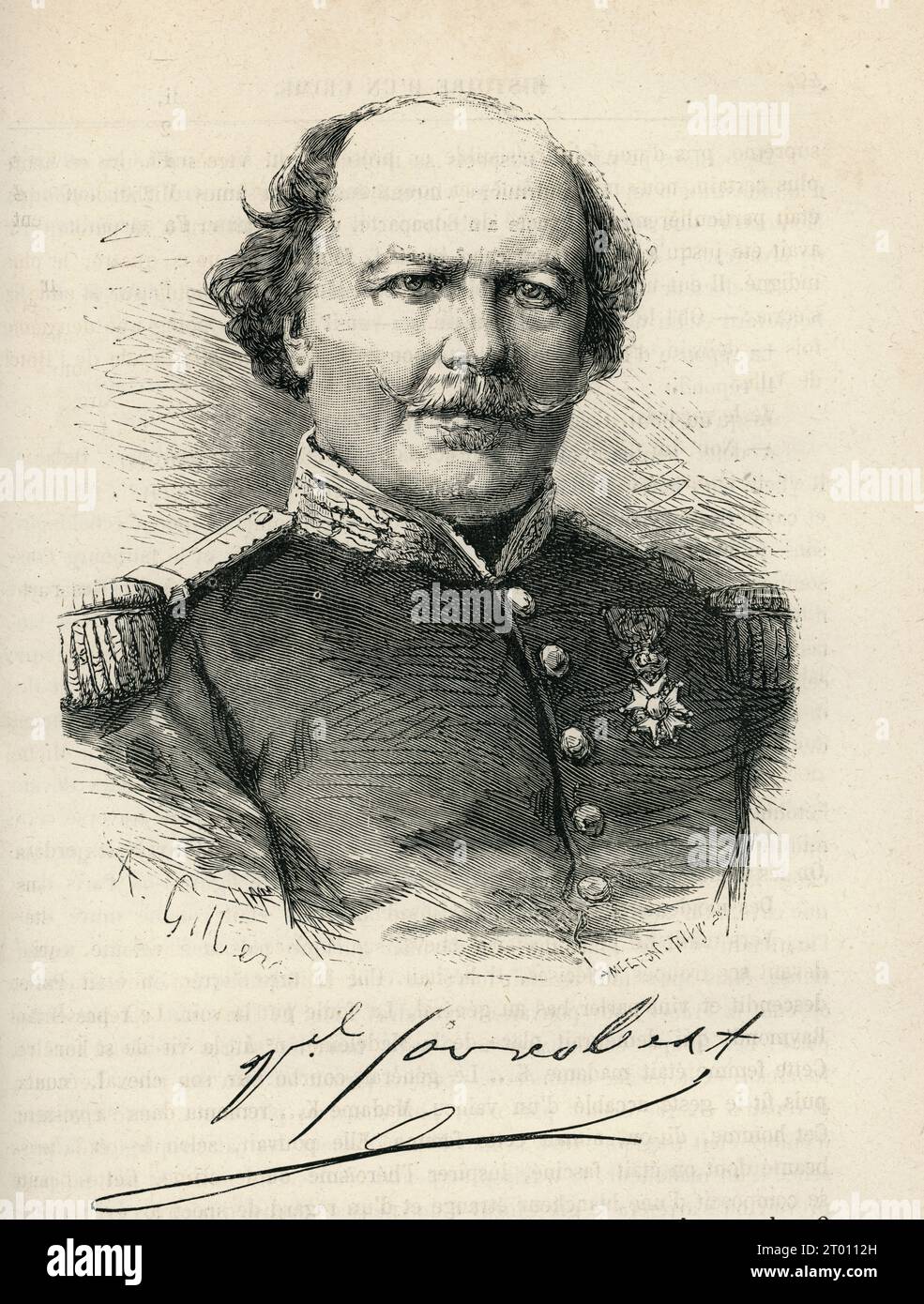 Portrait of François Certain de Canrobert. Illustrator: A. Gilbert ...