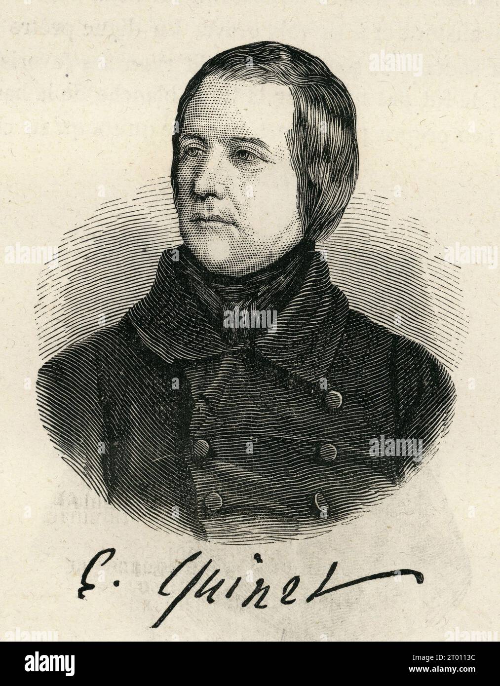 Portrait of Edgar Quinet. Illustration from 'Histoire d'un crime' ('The ...