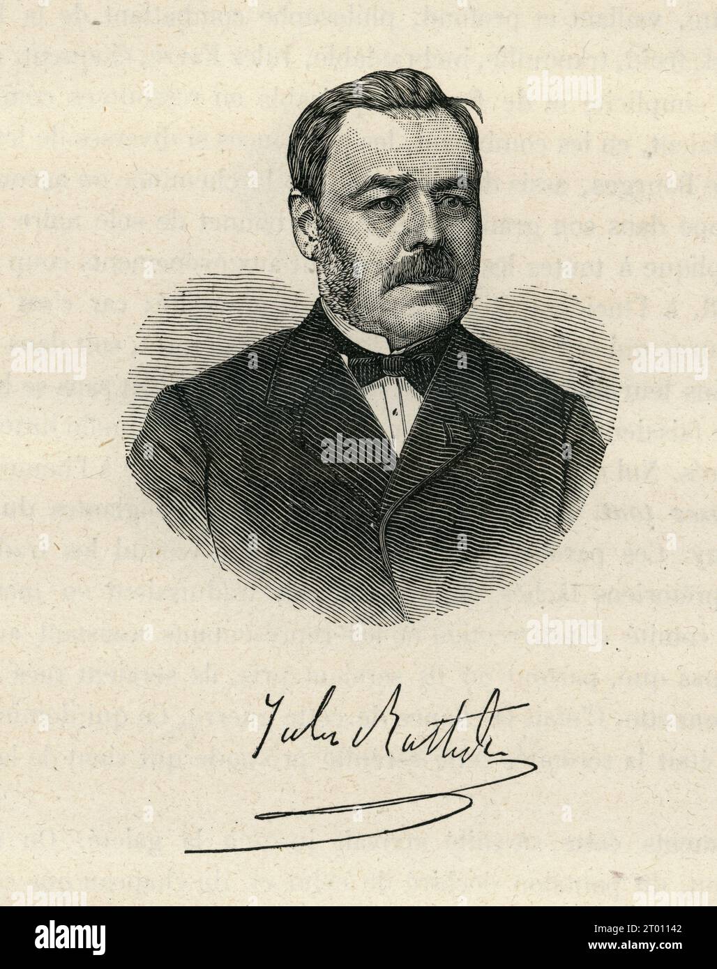 Portrait of Jules Bastide. Illustration from 'Histoire d'un crime ...