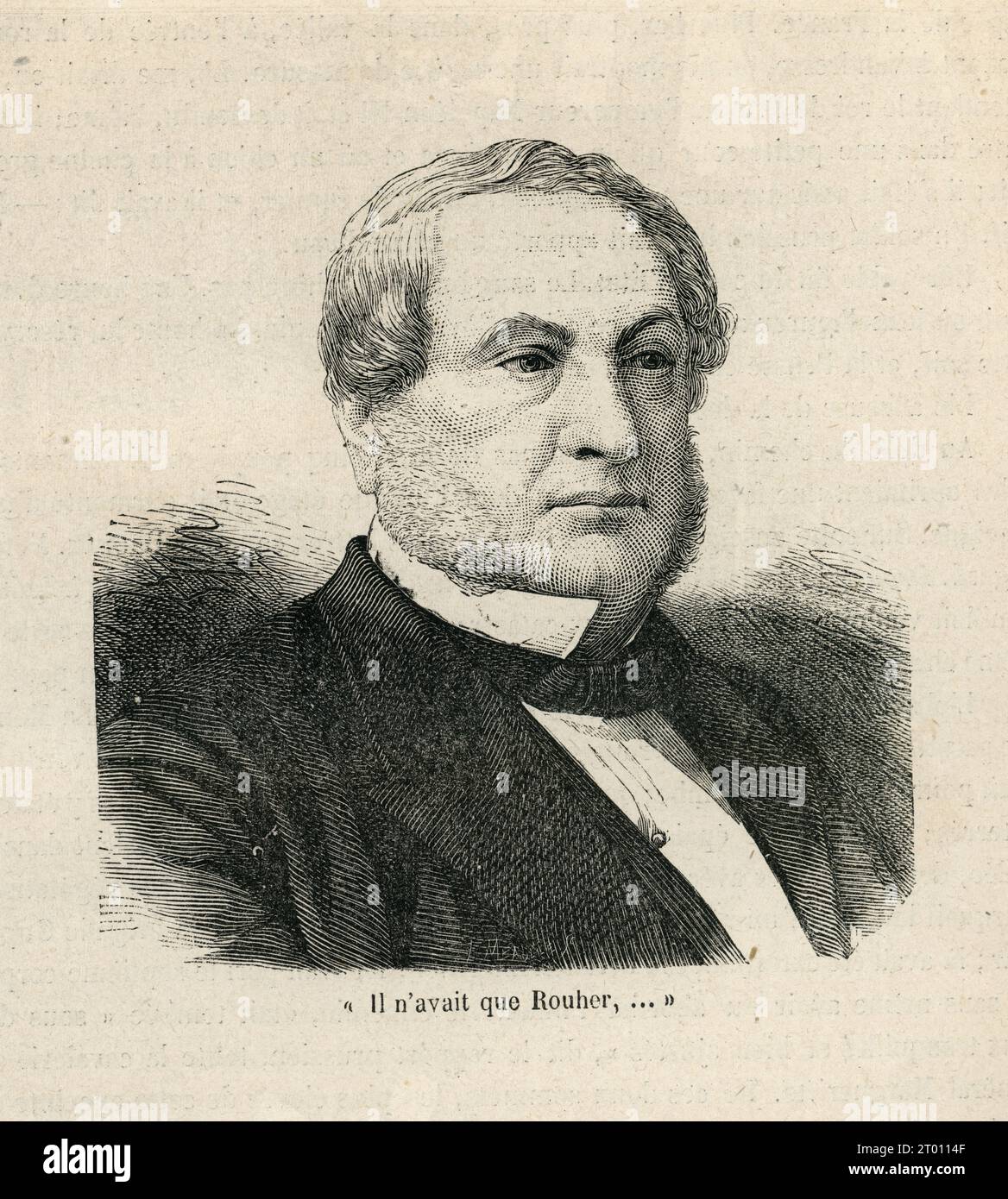 Portrait of Eugène Rouher. Engraver: Fortuné-Méaulle. Illustration from ...