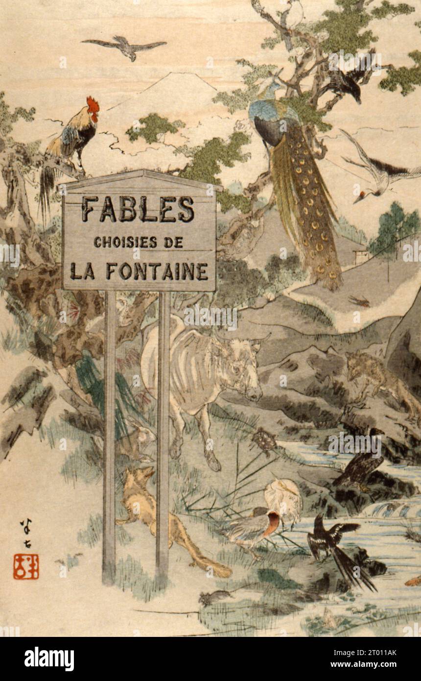 Title page. Book 'Choix de fables de La Fontaine, illustrées par un ...