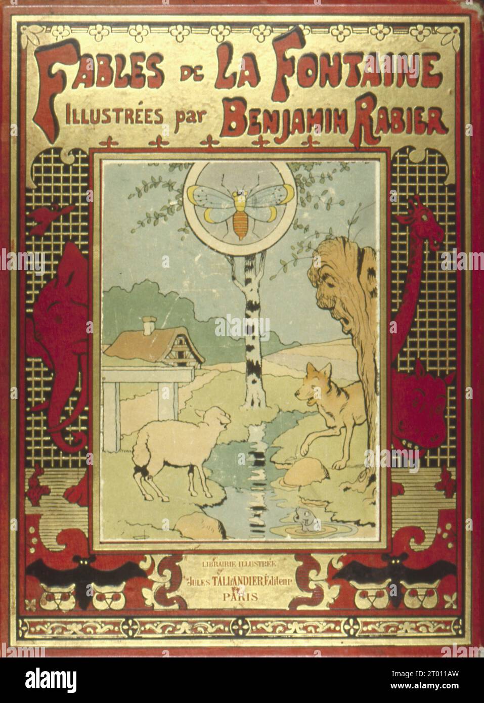 Cover of Fables by Jean de La Fontaine illustrated by Benjamin Rabier 1906 Private collection ...