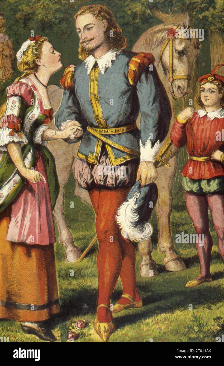 Illustration of the fairy tale 'Diamonds and Toads' by Charles Perrault ...