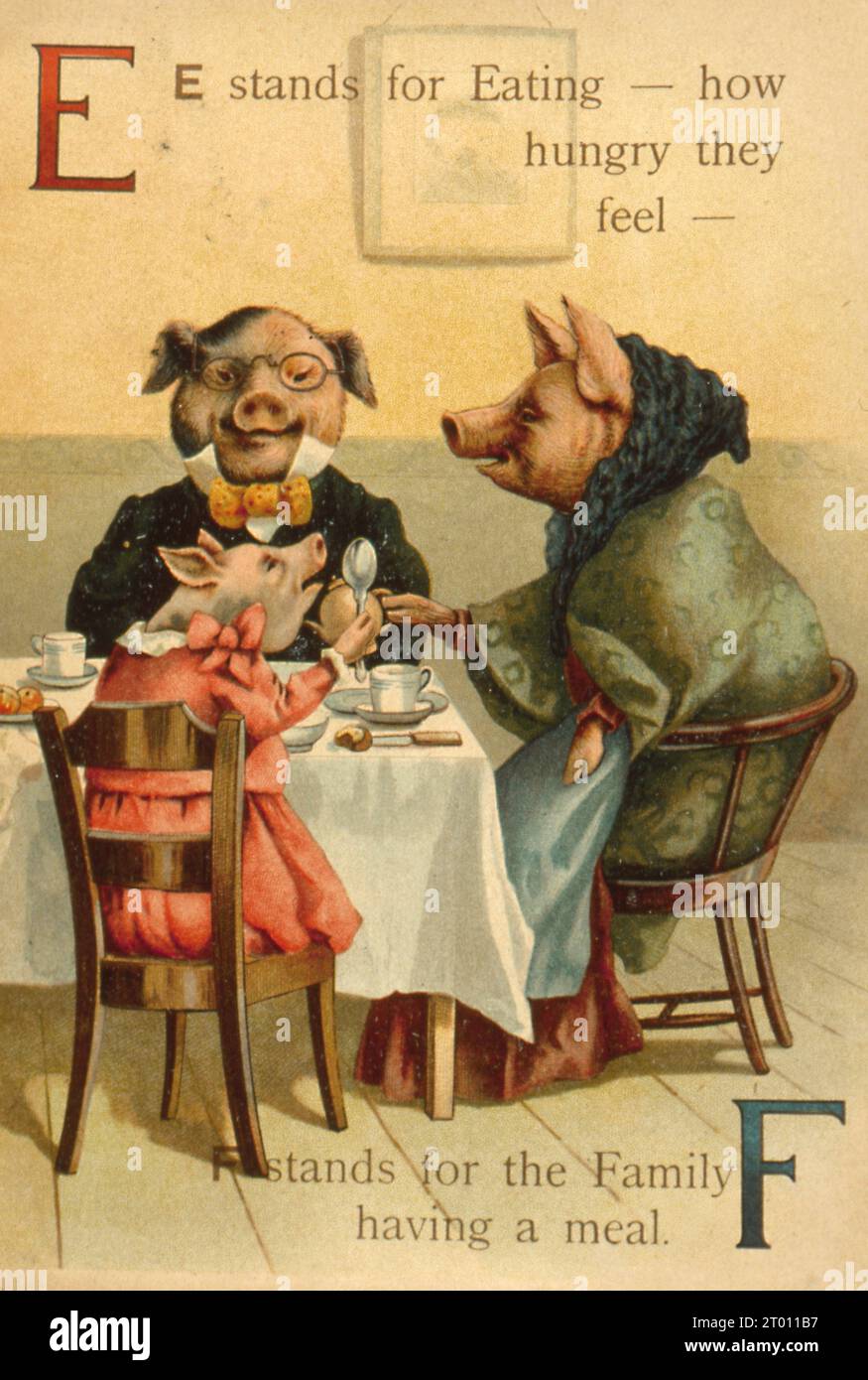 English alphabet book: the letters "E" and "F". First half of the 20th ...