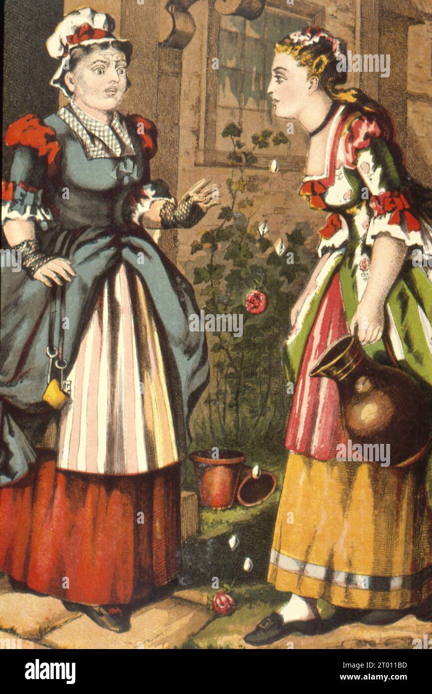 Illustration of the fairy tale 'Diamonds and Toads' by Charles Perrault ...