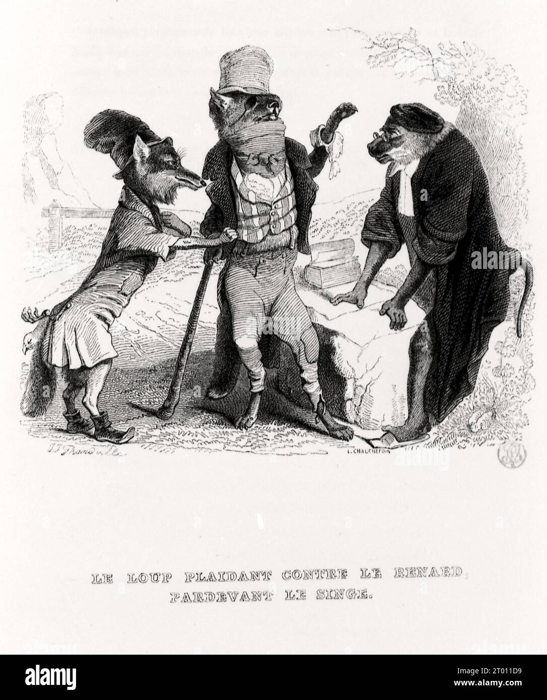 Le Loup plaidant contre le Renard par-devant le Singe (The Wolf ...