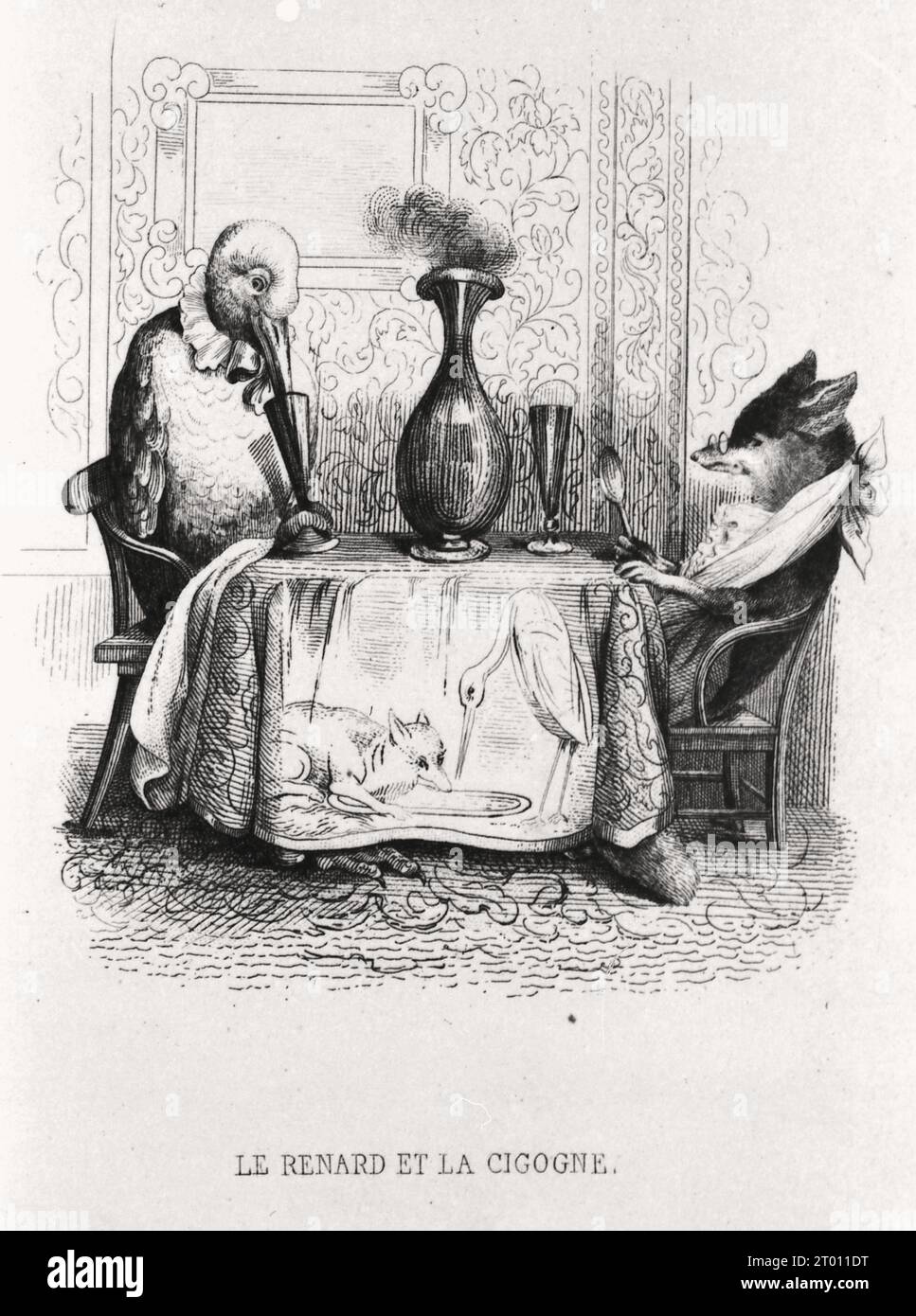 Le Renard et la Cigogne (The Wolf and the Stork) The Fables of La ...