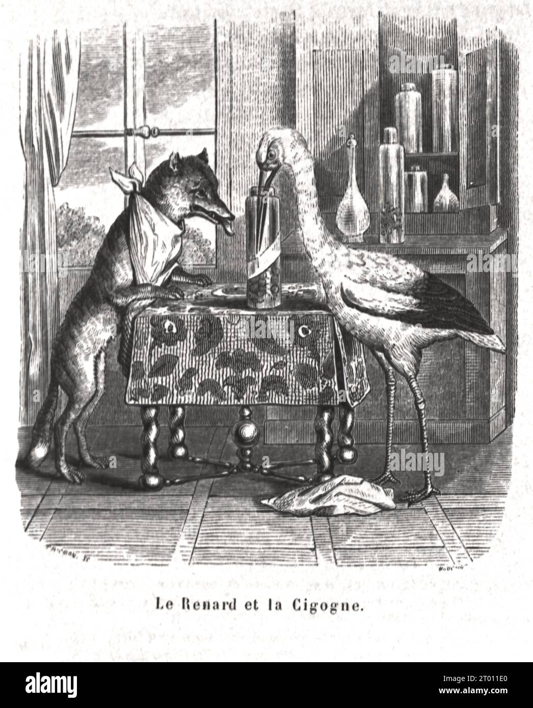 Le Renard et la Cigogne (The Wolf and the Stork) The Fables of La ...