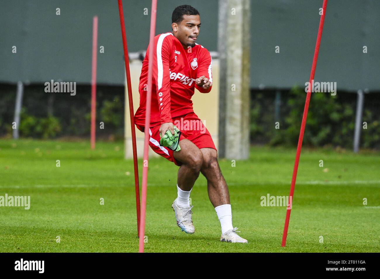 Antwerp's Owen Wijndal pictured in action during a training session of Belgian soccer team Royal ...