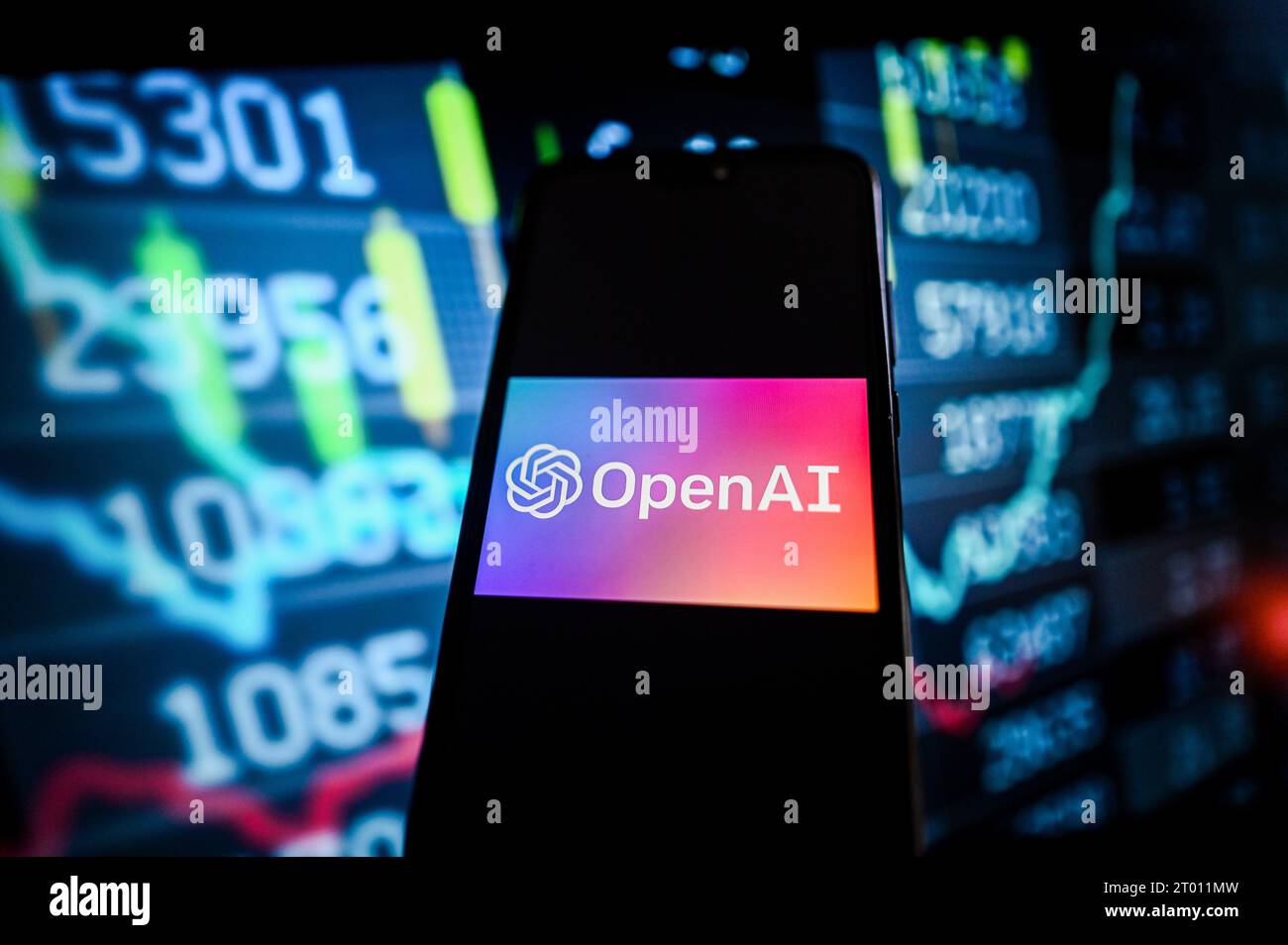 In this photo illustration, an OpenAI logo is displayed on a smartphone ...