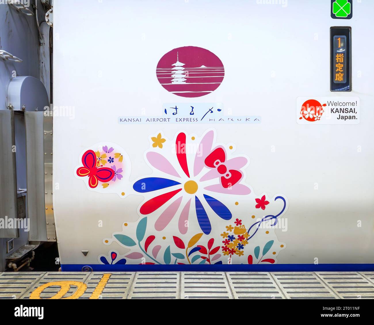 Osaka, Japan - March 28 2023: Hello Kitty Haruka Express operated by JR ...