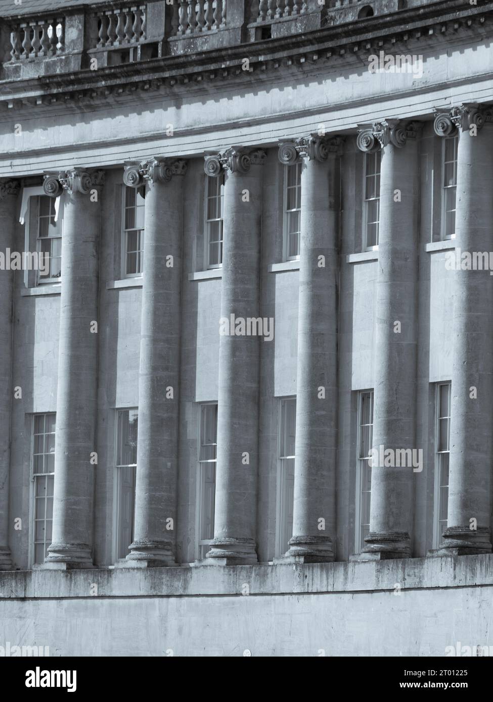 Pillars of the Royal Crescent, Bath, Somerset, England, UK, GB Stock ...