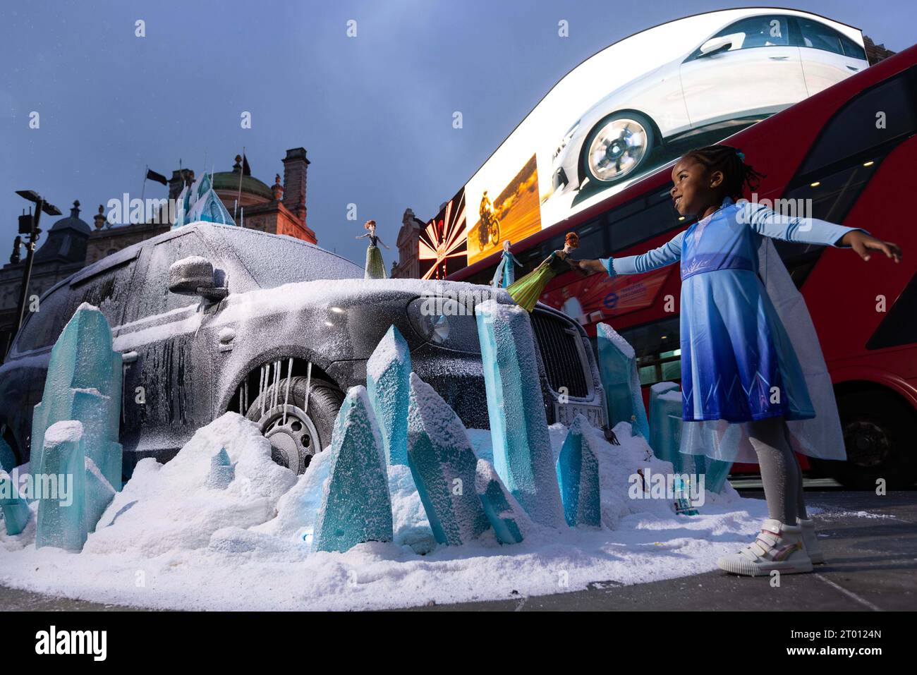 EDITORIAL USE ONLY Zainah Small aged 4 with a London black taxi 'iced ...