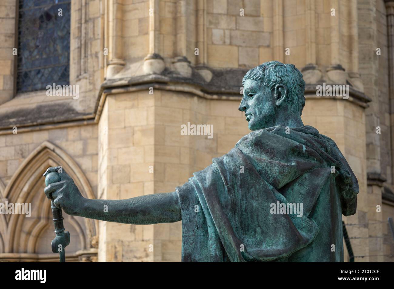 Bronze statue of Constatine The Great (A.D. 274 - 337) outside York ...