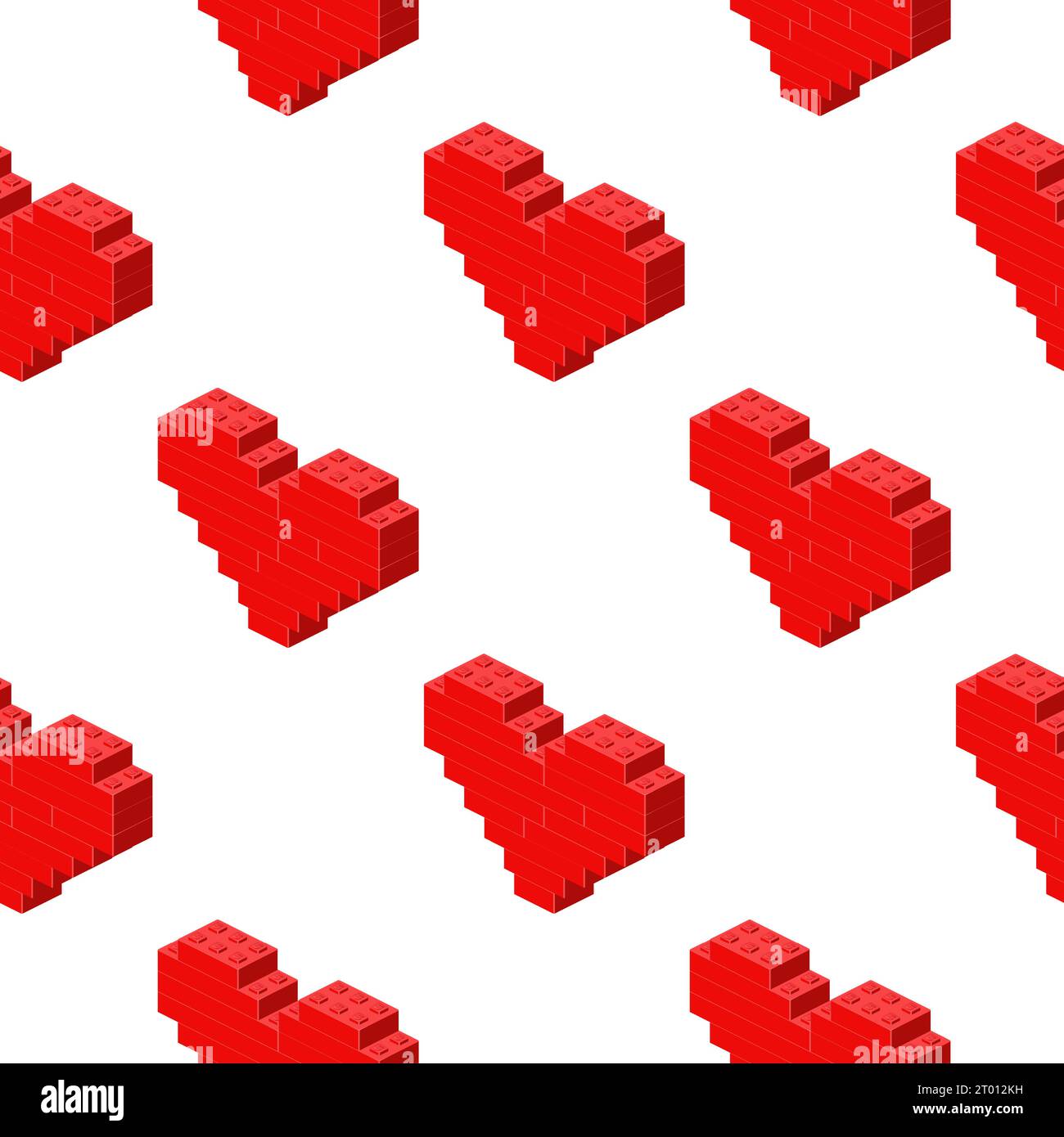 Pattern of hearts in isometry on a white background. Vector Stock Vector Image & Art - Alamy
