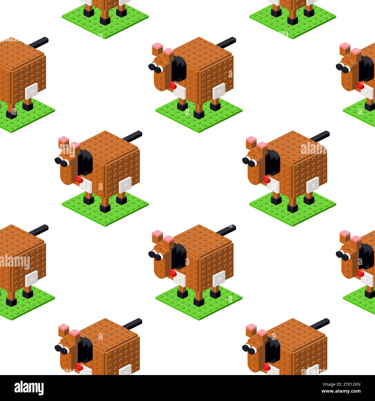 Pattern of a horse in isometry on a white background. Vector Stock Vector Image & Art - Alamy