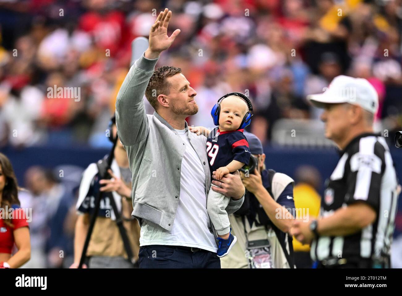 Former Houston Texans players J.J. Watt, with his son, Koa James Watt ...