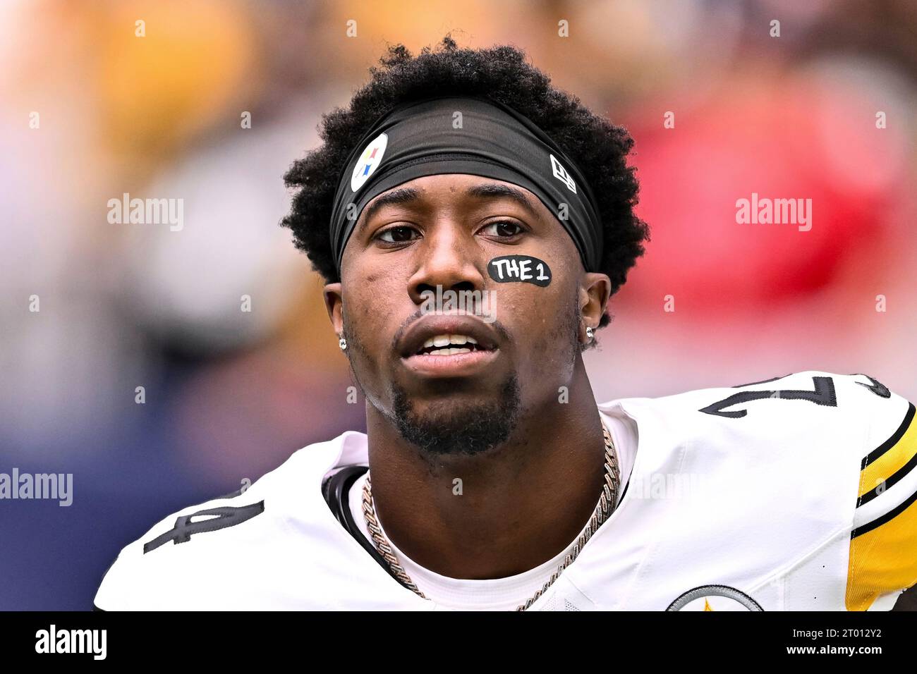 Pittsburgh Steelers cornerback Joey Porter Jr. (24) stands on the ...